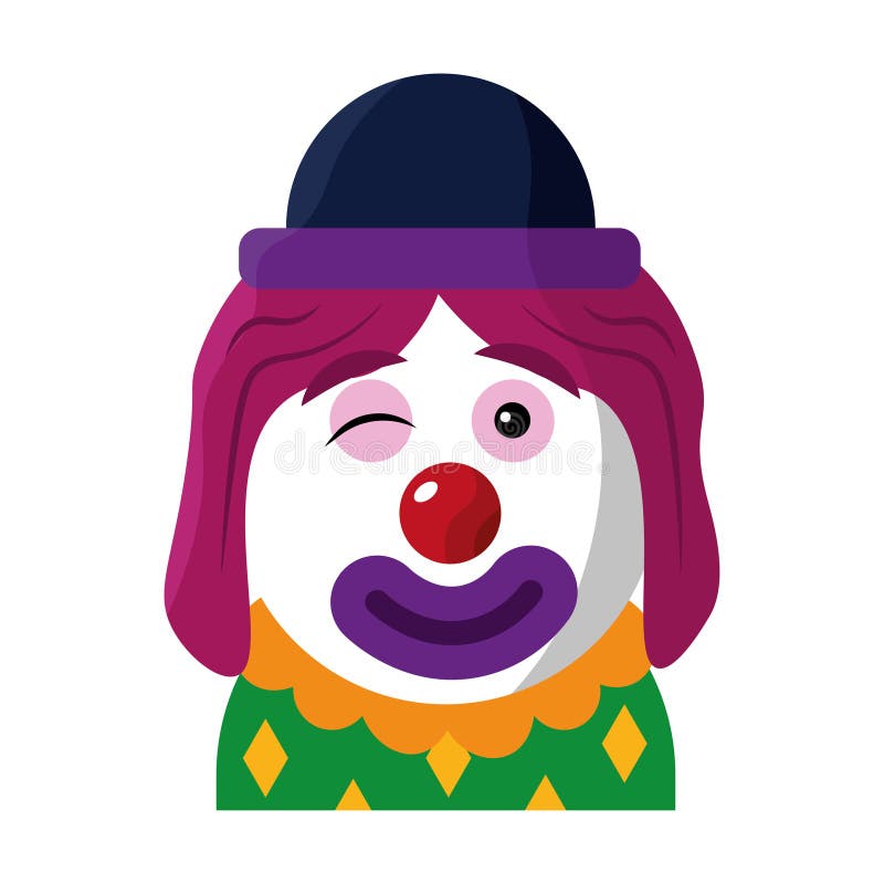 Winking Clown in Costume. Vector Stock Vector - Illustration of rednose ...