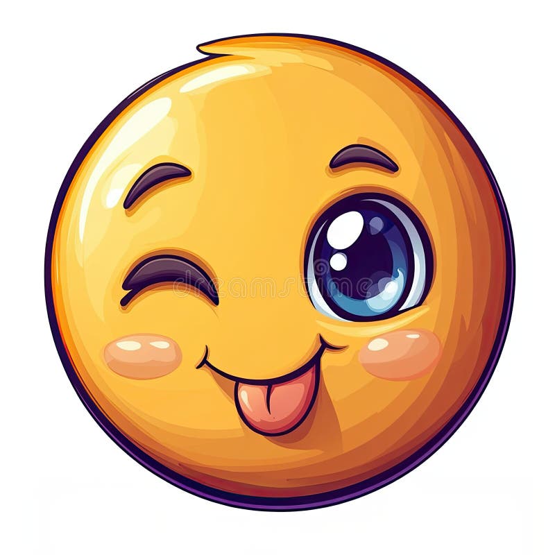 Winking Emoji with Playful Expression and Tongue Out, Cheerful Design ...