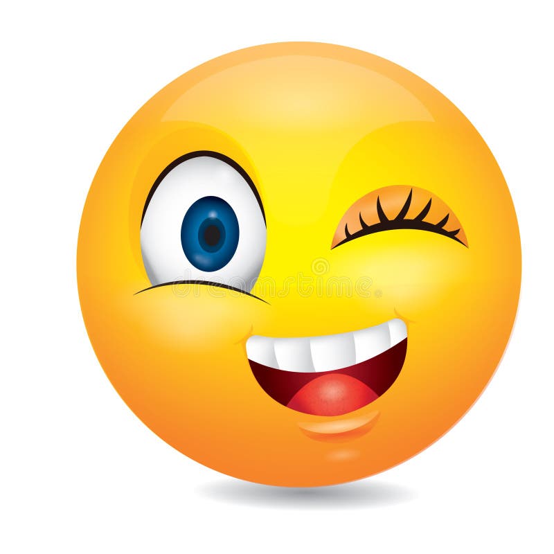 Winking Emoticon. Vector Illustration Decorative Design Stock Vector ...