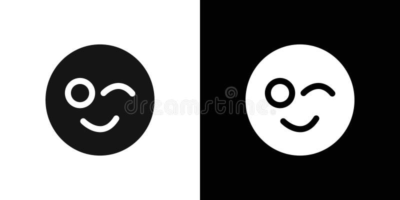 Winking Eye Icon Flat Line Illustration Stock Vector - Illustration of ...