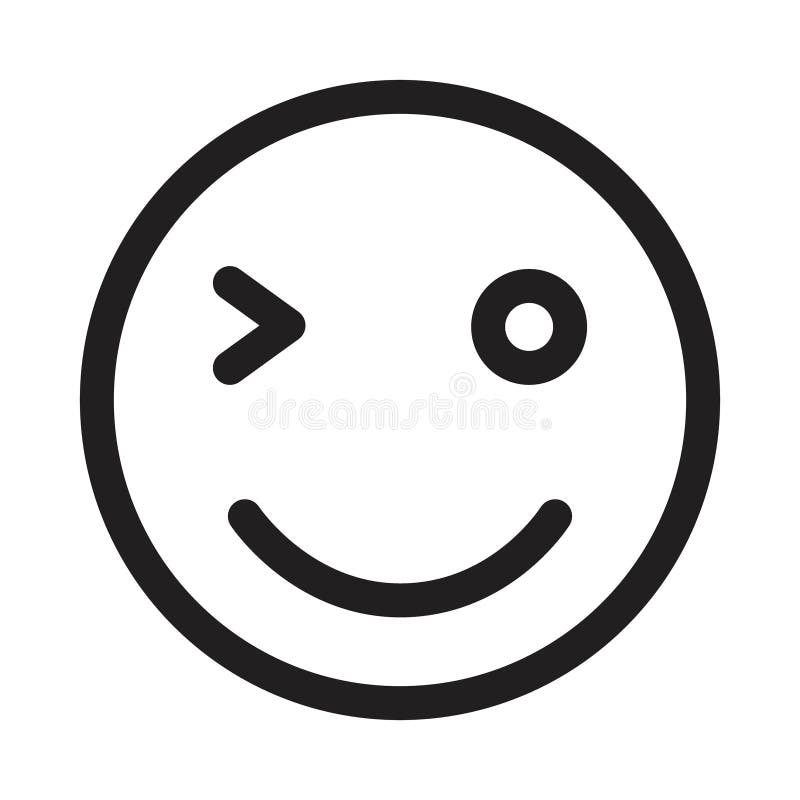 Winking Eye Icon Linear Logo Mark in Black and White Stock Illustration ...