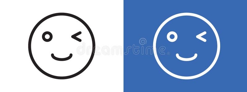 Winking Eye Logo Sign Set Vector Outline Stock Illustration ...
