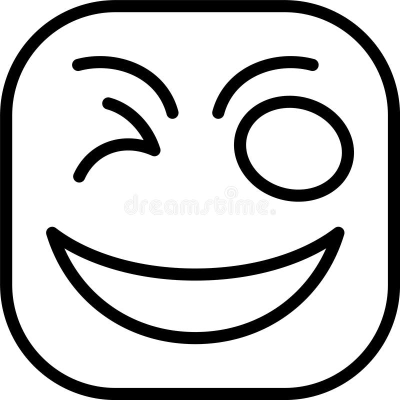 Fat Winking Face Avatar. Stout Guy Happy Emoji Stock Vector ...