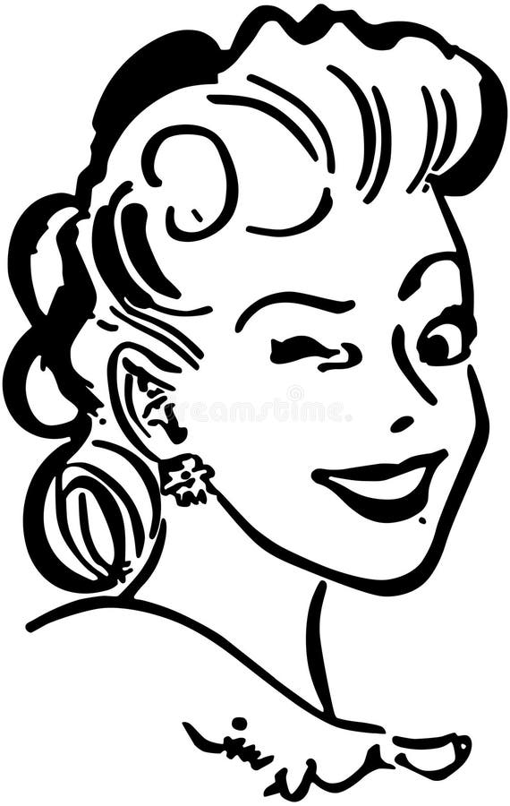 Winking Gal stock vector. Illustration of clip, advertising - 42093763