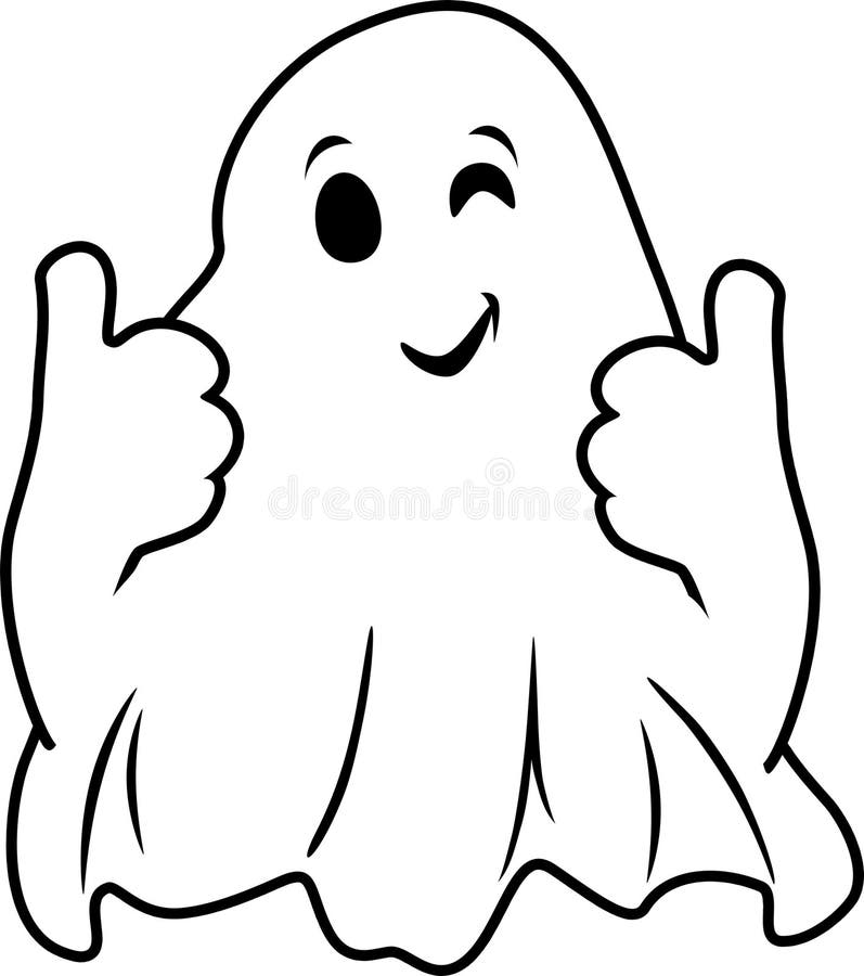 Winking Ghost Isolated on White Stock Vector - Illustration of horror ...