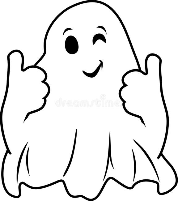 Winking Ghost Isolated on White Stock Vector - Illustration of horror ...