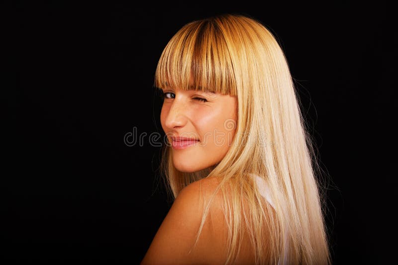 Winking girl stock image. Image of friendly, emotion - 15797817