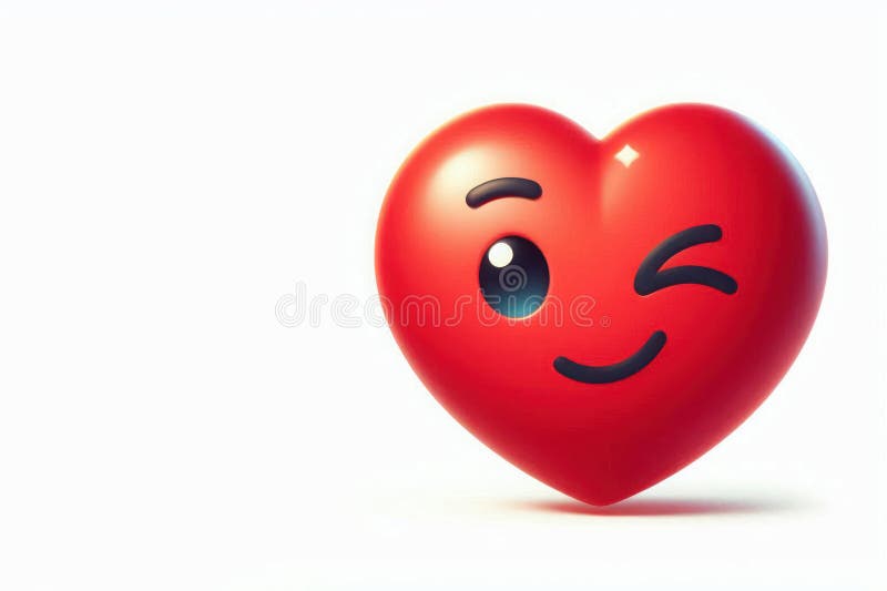 A Winking Heart in Love. Space for Text. Stock Illustration ...