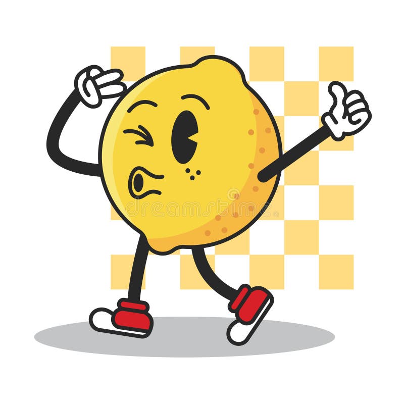Winking Lemon Mascot. Vector Stock Vector - Illustration of cartoon ...