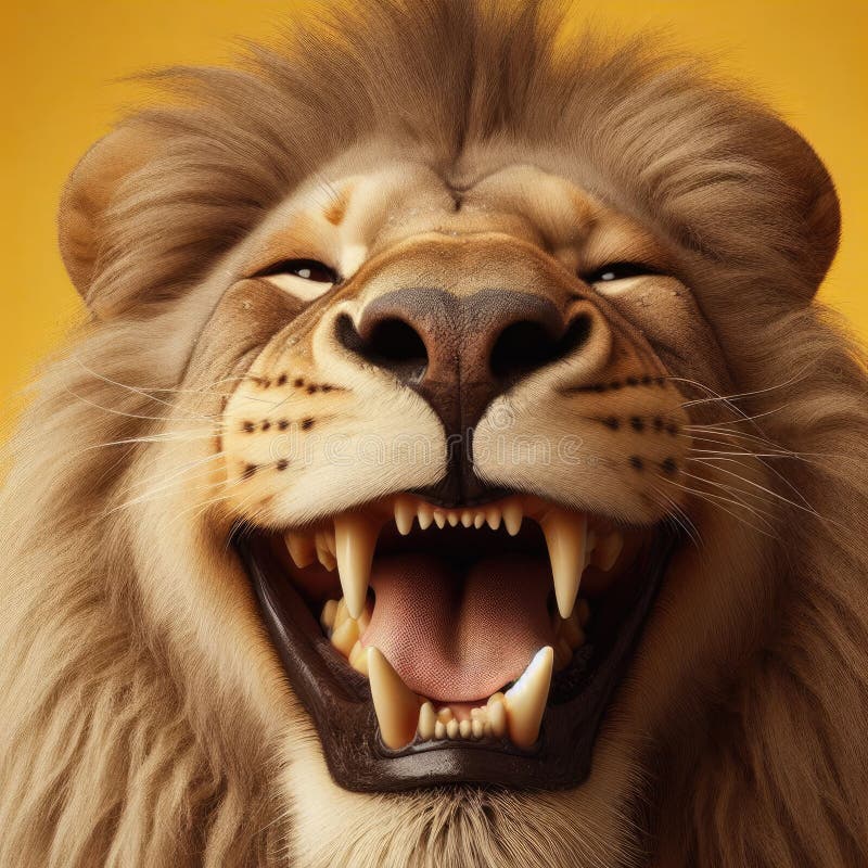 Winking Lion with a Dynamic Expression Stock Image - Image of nature ...