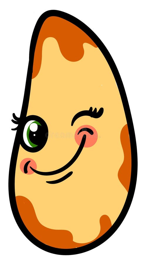 Winking Peanut Cartoon Character Giving a Thumb Up Stock Illustration ...