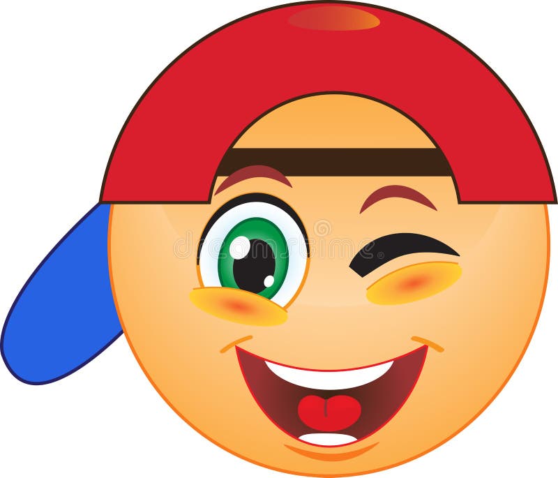 Winking smiley stock illustration. Illustration of button - 29541054