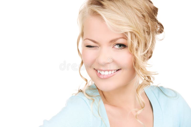Winking woman stock photo. Image of female, lovely, gorgeous - 40522520