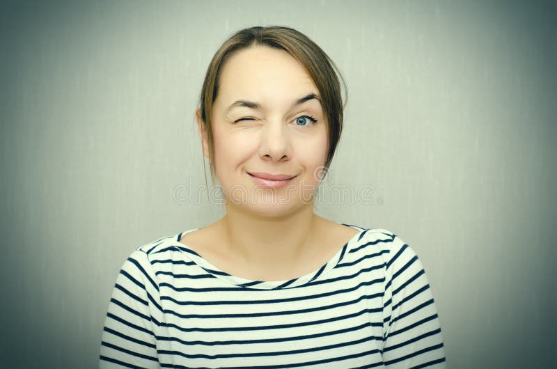 Winking woman stock image. Image of happiness, person - 157927031