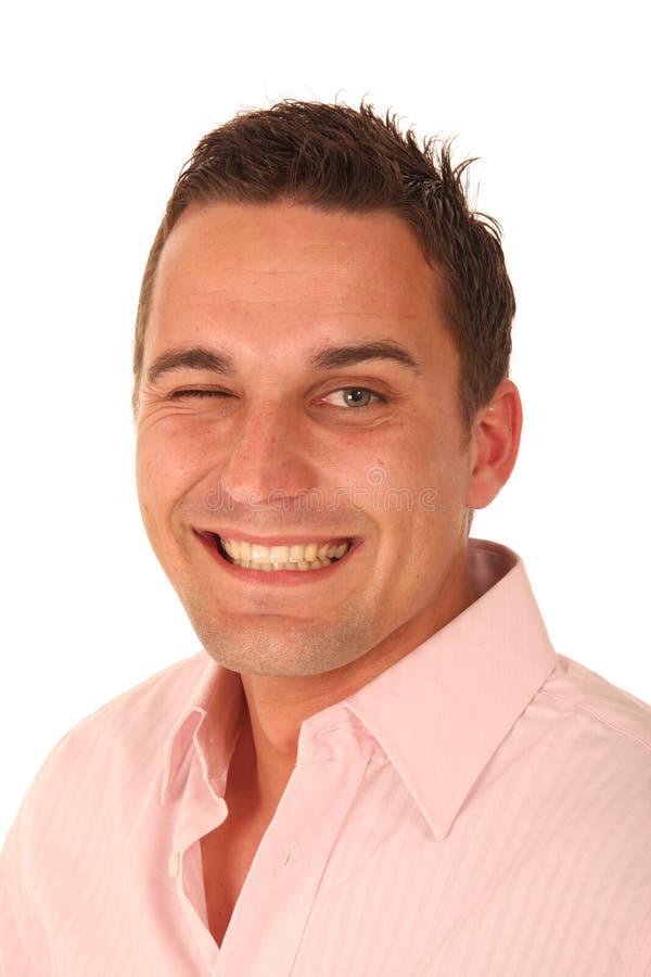 Winking Young Man stock image. Image of casual, happy - 10974743