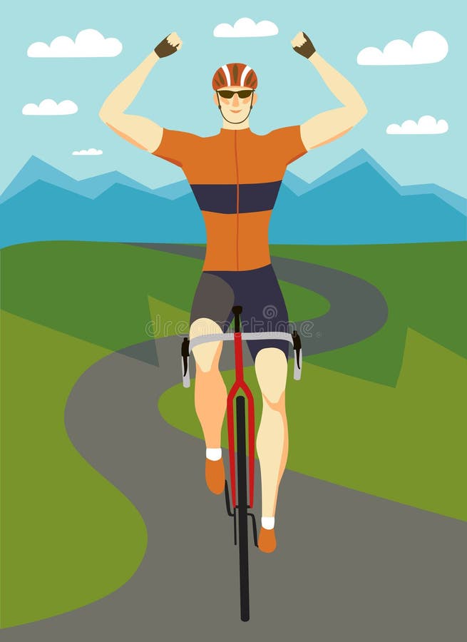 Rennende Fietser - Pictogram Vector Illustratie - Illustration of ...