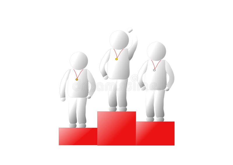 Winnaars op podium stock illustratie. Illustration of vier - 23572125