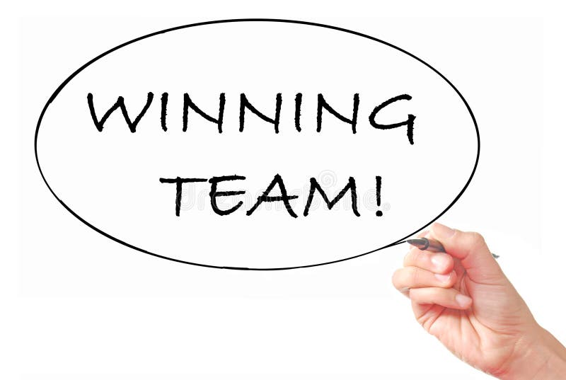 Winnende Teamtitel Met Zakenlieden Stock Foto - Image of overeenkomst ...