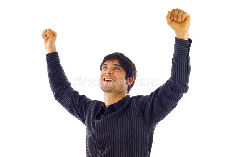 One Very Happy Energetic Businessman Stock Photos - Free & Royalty-Free ...