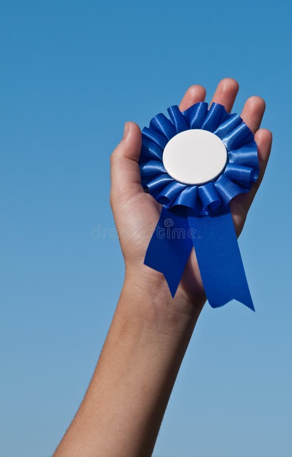 Blue Award 1st Place Winner Ribbon Stock Image - Image of championship ...