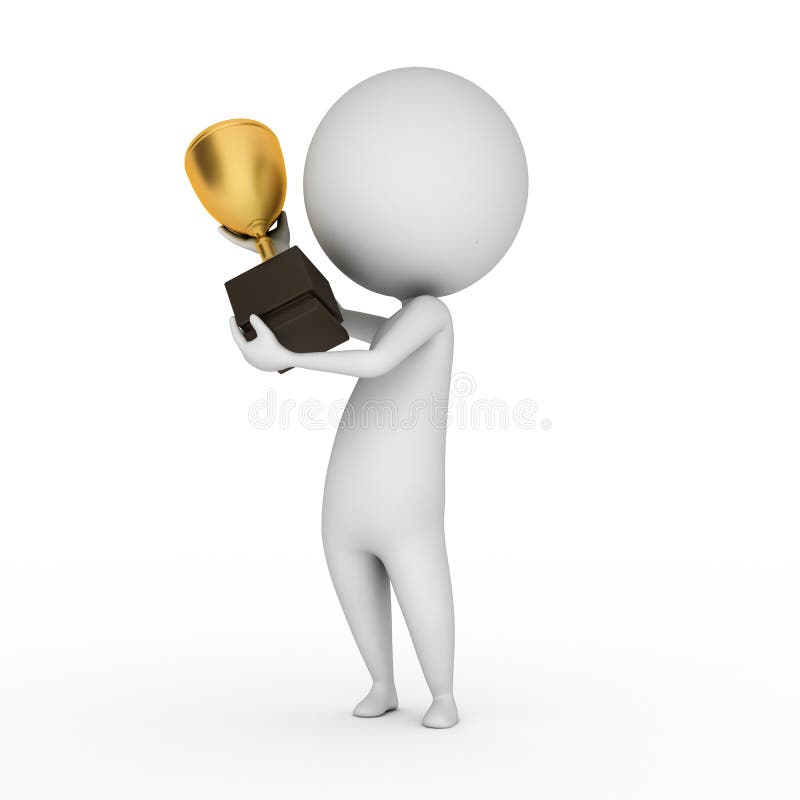 Winner holding cup stock illustration. Illustration of sportsman - 13511326