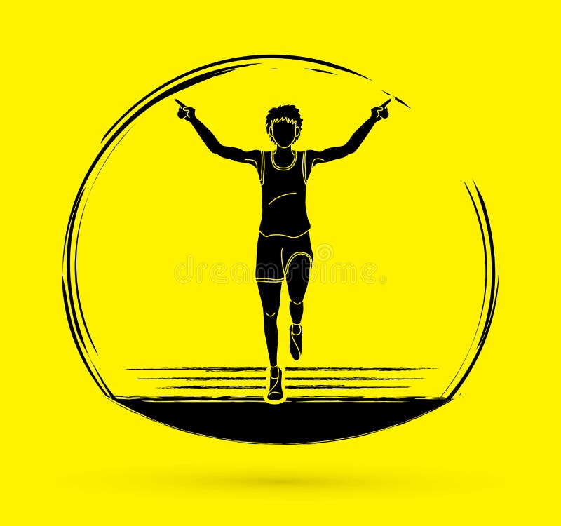The Winner, Athlete Runner, Runner Running Graphic Vector Stock Vector ...