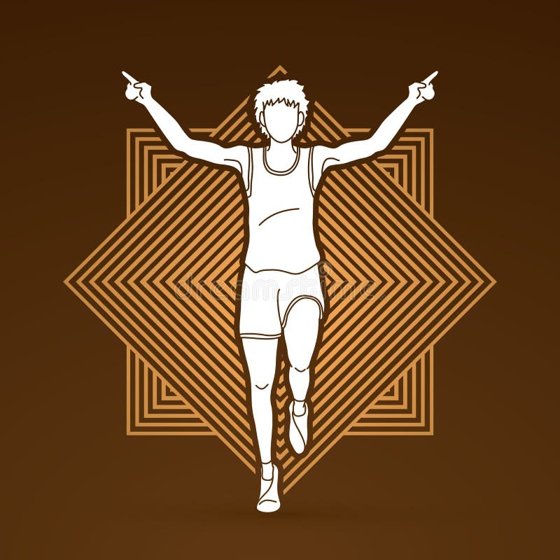 The Winner, Athlete Runner, Runner Running Graphic Vector Stock Vector ...
