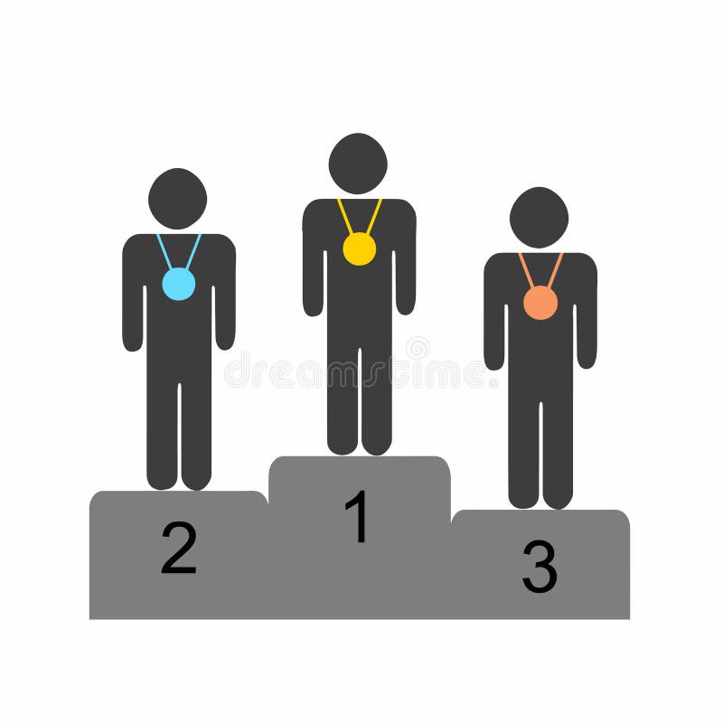 Winner Athletes Standing on the Podium Vector Stock Vector ...