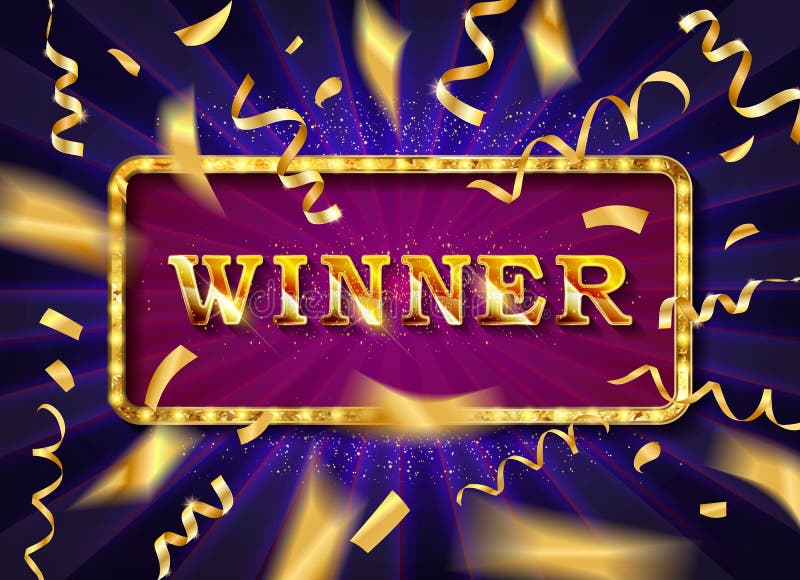 Winner Background with Color Gold Glitter Texture Stock Illustration ...