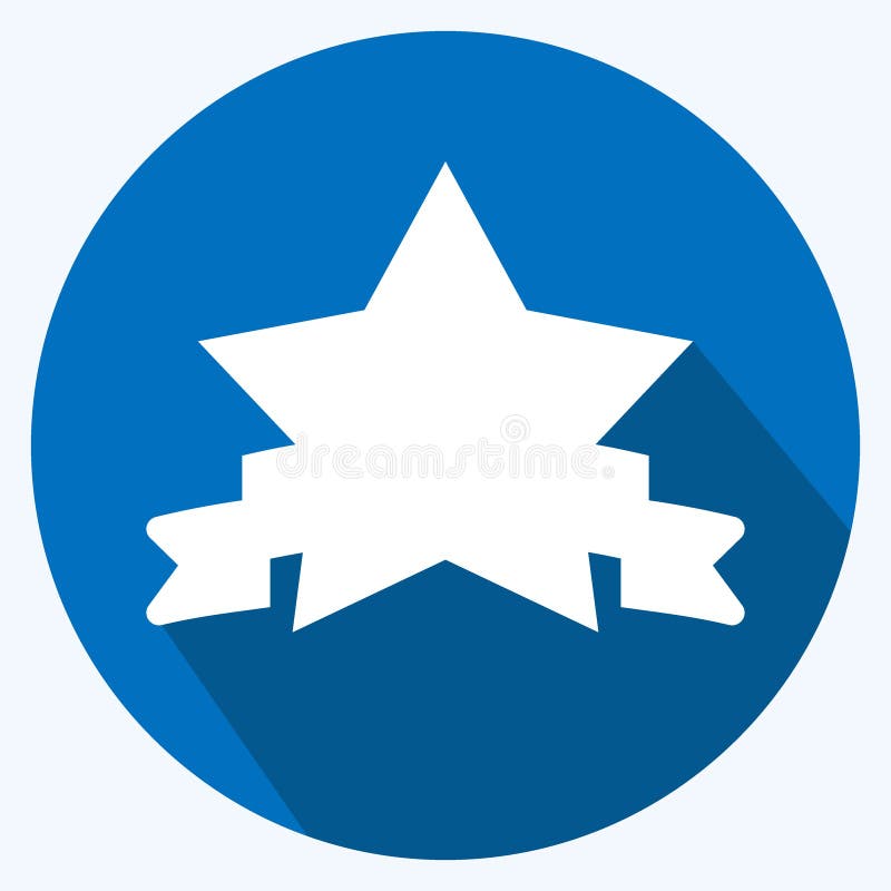 Winner Badge Icon in Trendy Long Shadow Style Isolated on Soft Blue ...