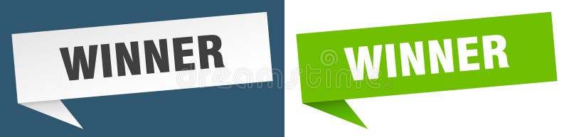 Winner speech bubble. stock vector. Illustration of paper - 153373341