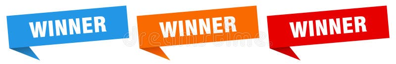 Winner speech bubble. stock vector. Illustration of paper - 153373341