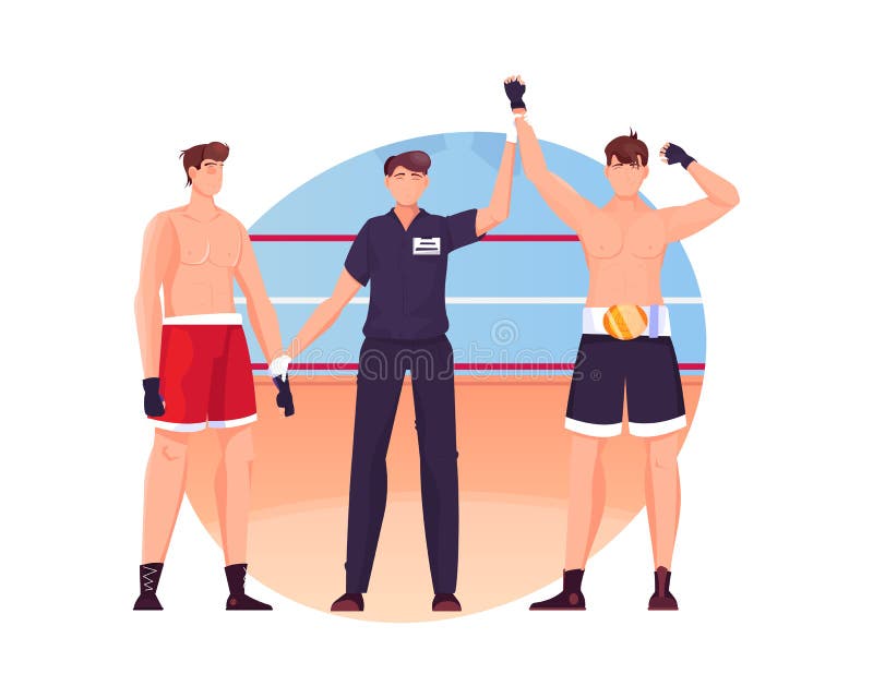 Winner Boxer Judge Composition Stock Vector - Illustration of icon ...