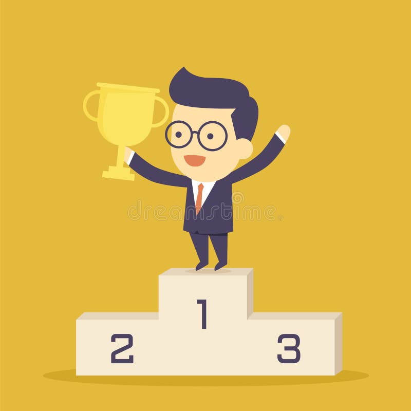 Winner businessman stock vector. Illustration of goal - 69494650