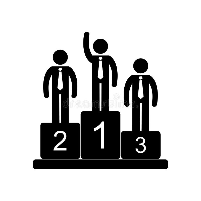 Winner on the pedestal stock illustration. Illustration of platforms ...