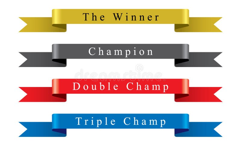 Winner Champion Ribbon set stock vector. Illustration of event - 26941741