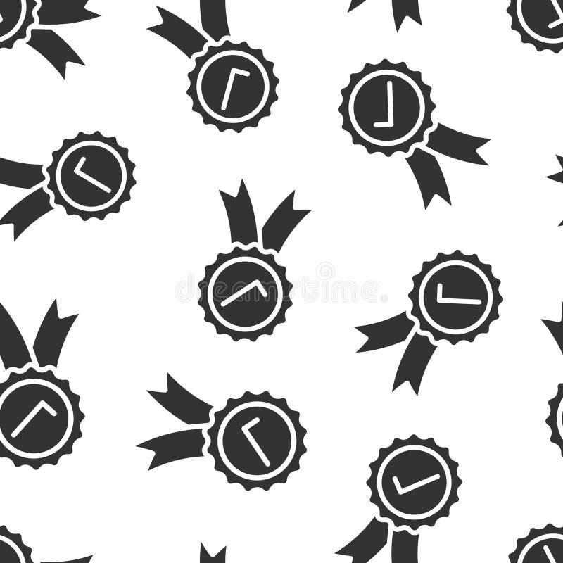 Winner with Check Mark Icon in Flat Style. Rosette Award Vector ...