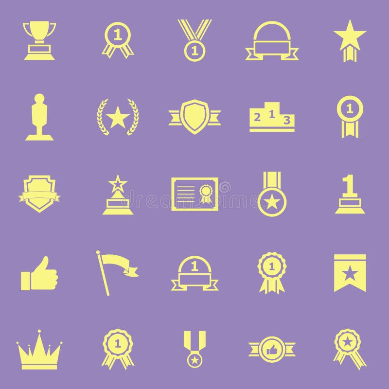 Success Color Icons with Long Shadow Stock Vector - Illustration of ...