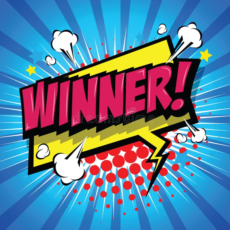 Winner Comic Speech Bubble, Cartoon. Stock Vector - Illustration of ...