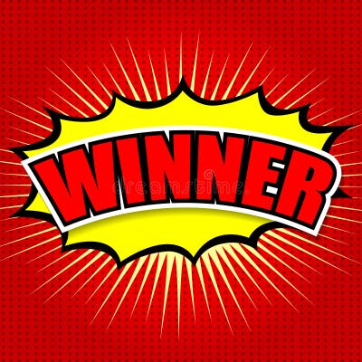 Winner Comic Speech Bubble, Cartoon. Stock Vector - Illustration of ...