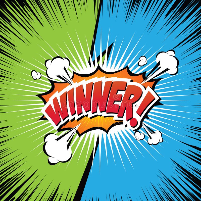 Winner Comic Speech Bubble, Cartoon. Stock Vector - Illustration of ...