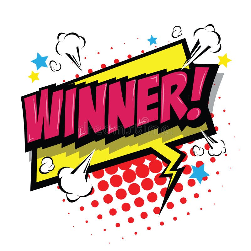 Winner Comic Speech Bubble, Cartoon. Stock Vector - Illustration of ...