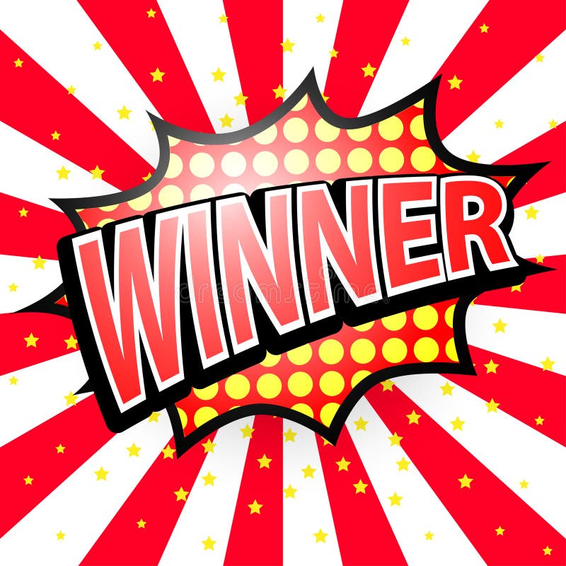 Winner, Comic Speech Bubble Stock Vector - Illustration of boom, funny ...