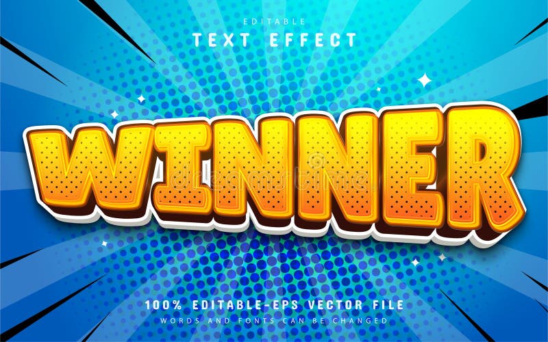 Winner Comic Style Text Effect Editable Stock Vector - Illustration of ...