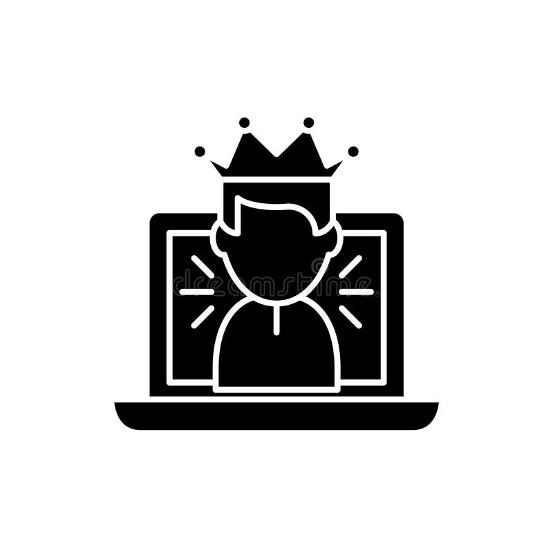 Winner in a Computer Game Black Icon, Vector Sign on Isolated ...