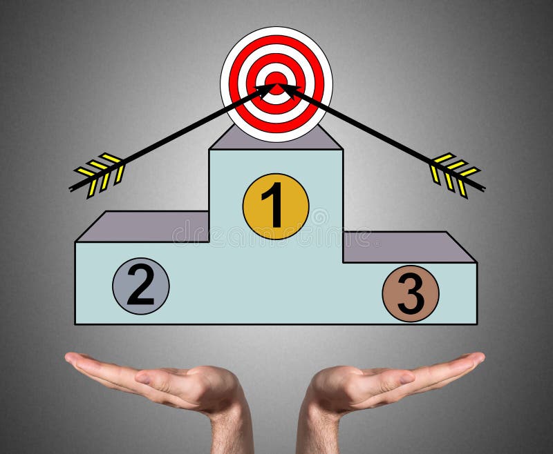 Winner Concept Sustained by Open Hands Stock Image - Image of victory ...