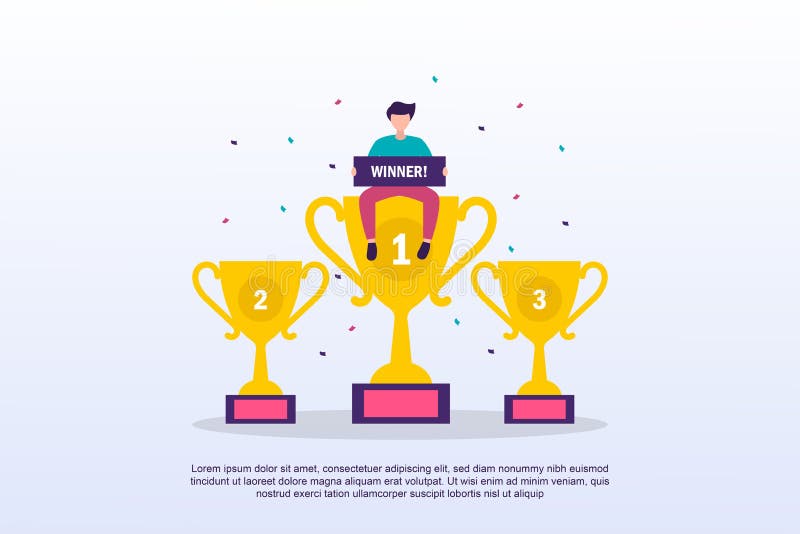 Winner Concept with Tiny People. Can Use for Web Landing Page, Banner ...