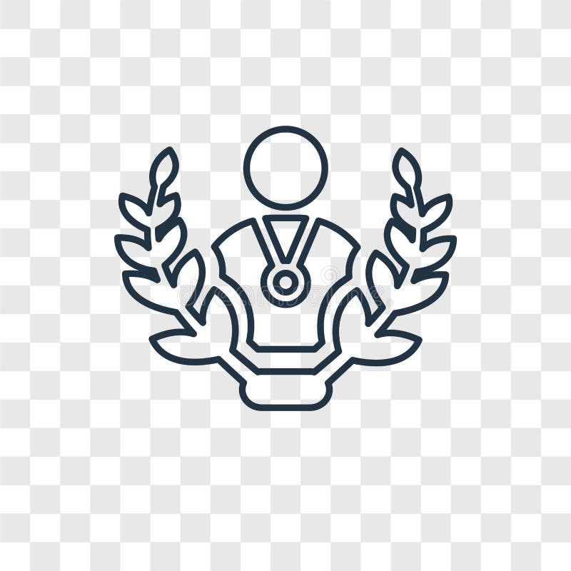 Winner Concept Vector Linear Icon Isolated on Transparent Background ...