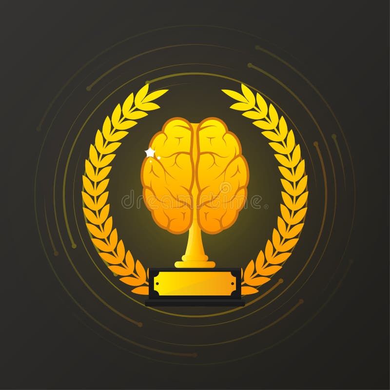 Golden Brain Trophy Stock Illustrations – 103 Golden Brain Trophy Stock ...