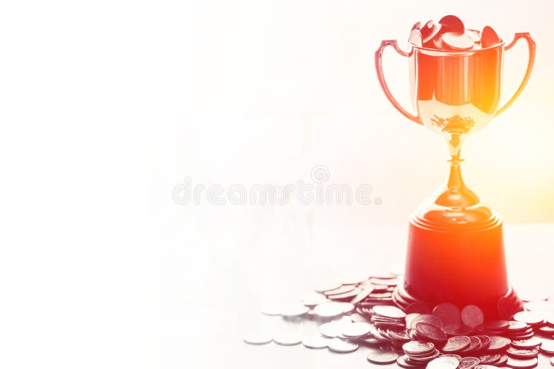 Winner Cup with Coin Money Award Stock Photo - Image of medal, award ...